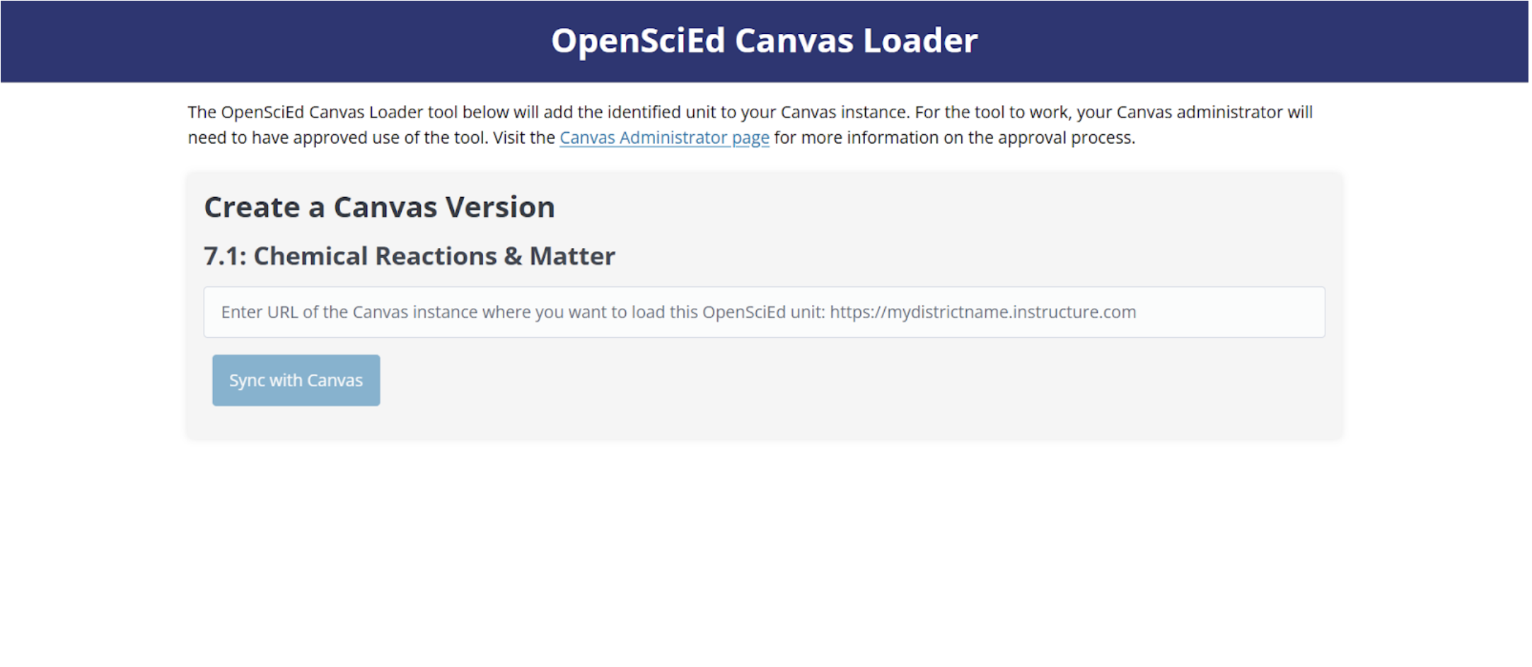 How do I use the OpenSciEd Canvas Loader? - OpenSciEd